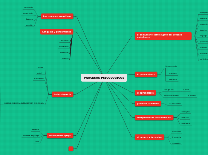 PROCESOS PSICOLOGICOS - Mind Map